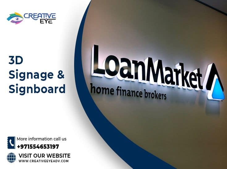 3D Signage Signboard Company In Dubai Creativeeyeadv